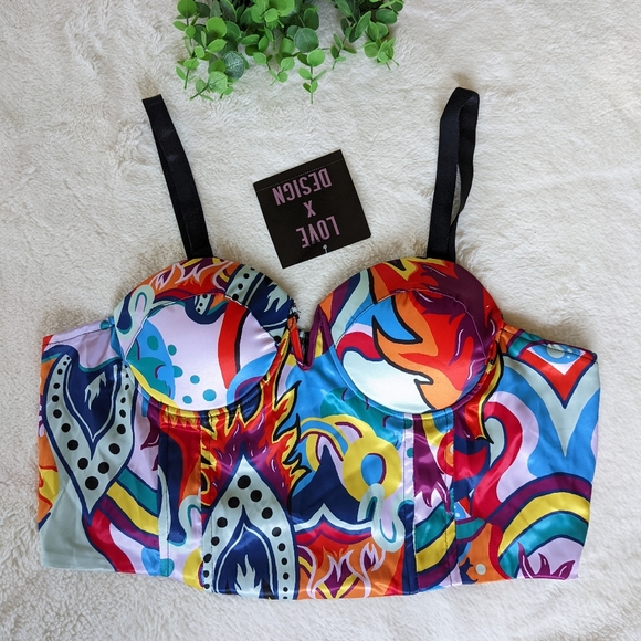 Love By Design | Tops | 35 Nwt Love X Design Bright Colorful Bustier ...